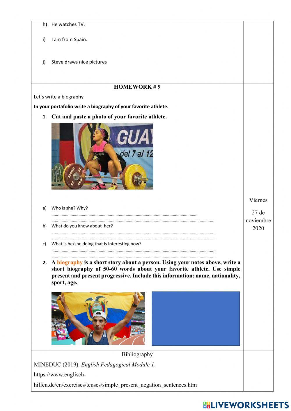 My biography | Free Interactive Worksheets | 1650759