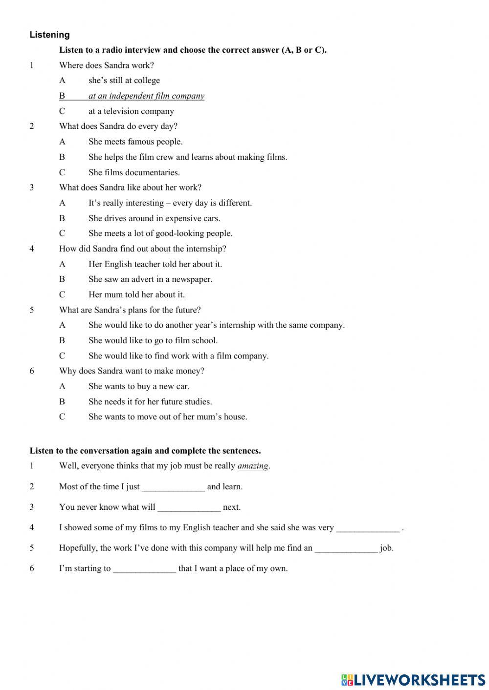 GOLD EXPERIENCE… | Free Interactive Worksheets | 6777797