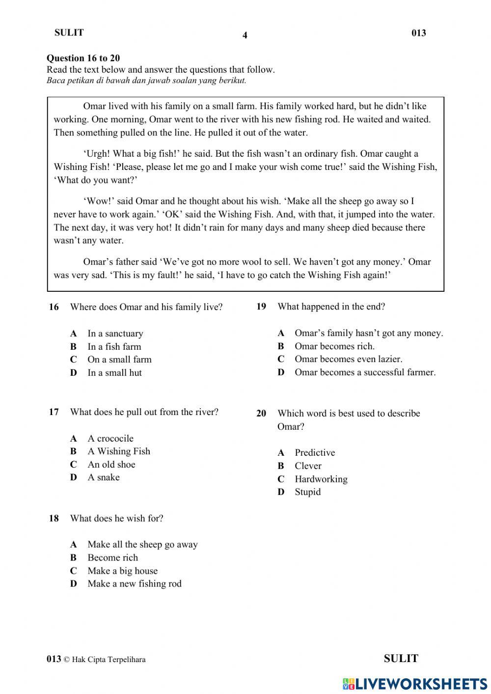 Year 4 assessme… | Free Interactive Worksheets | 1651538