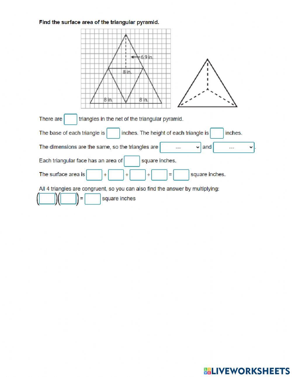 Surface Area Practice online exercise for | Live Worksheets