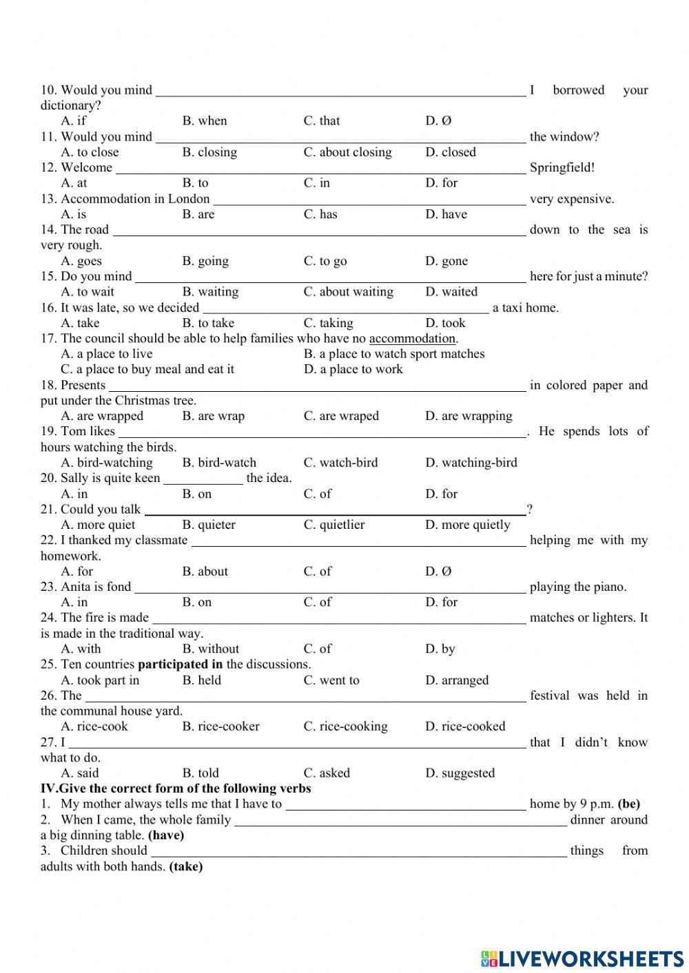 G8 - Unit 5: TEST 1 worksheet | Live Worksheets