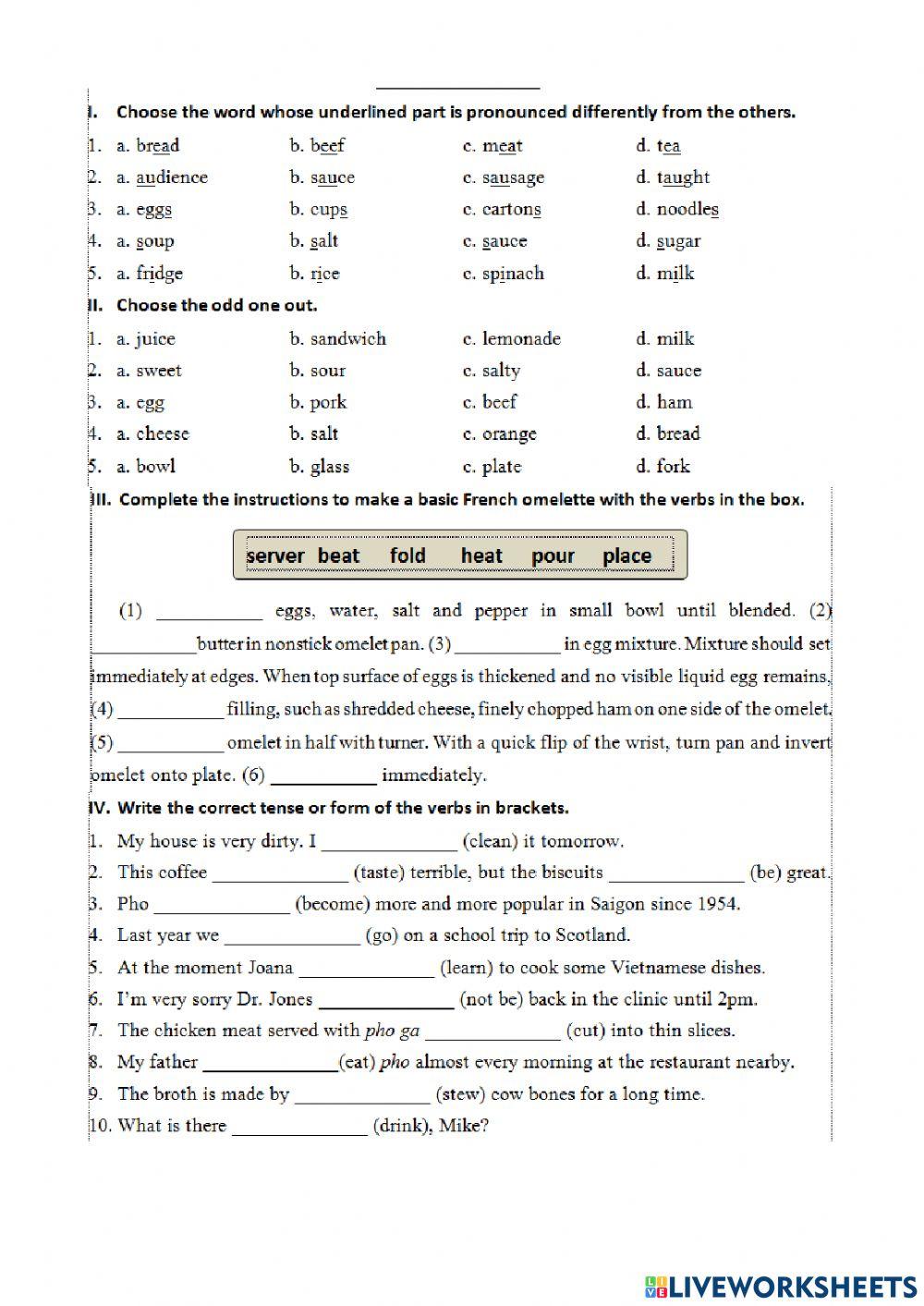 Grade 7 unit 5 activity | Live Worksheets