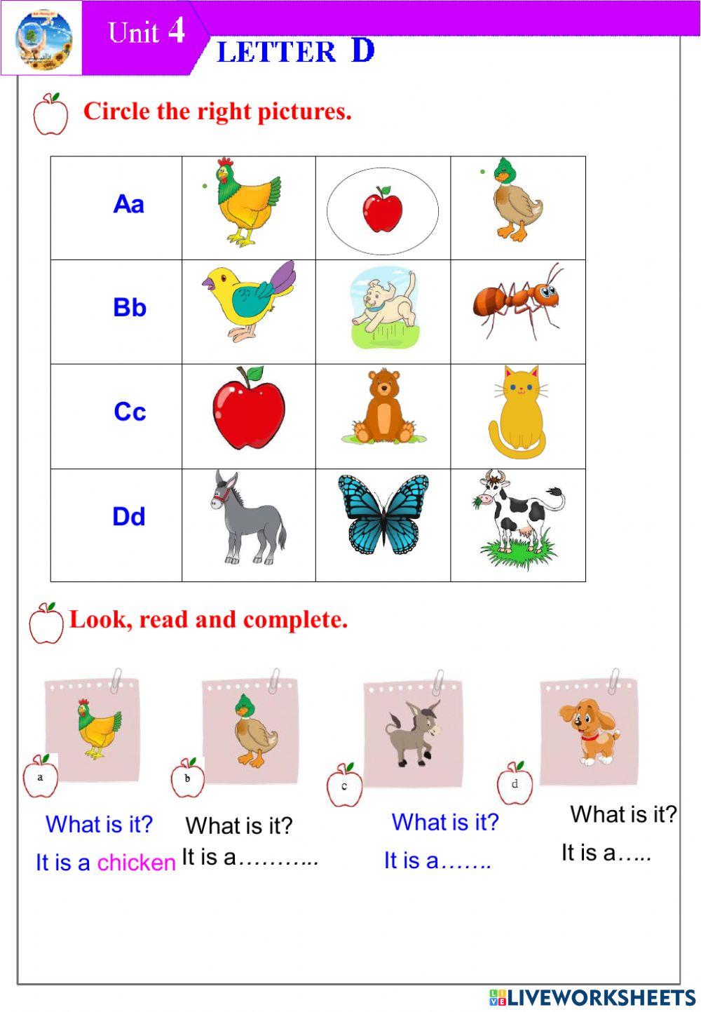 Unit 4 D (g1)- worksheet | Live Worksheets