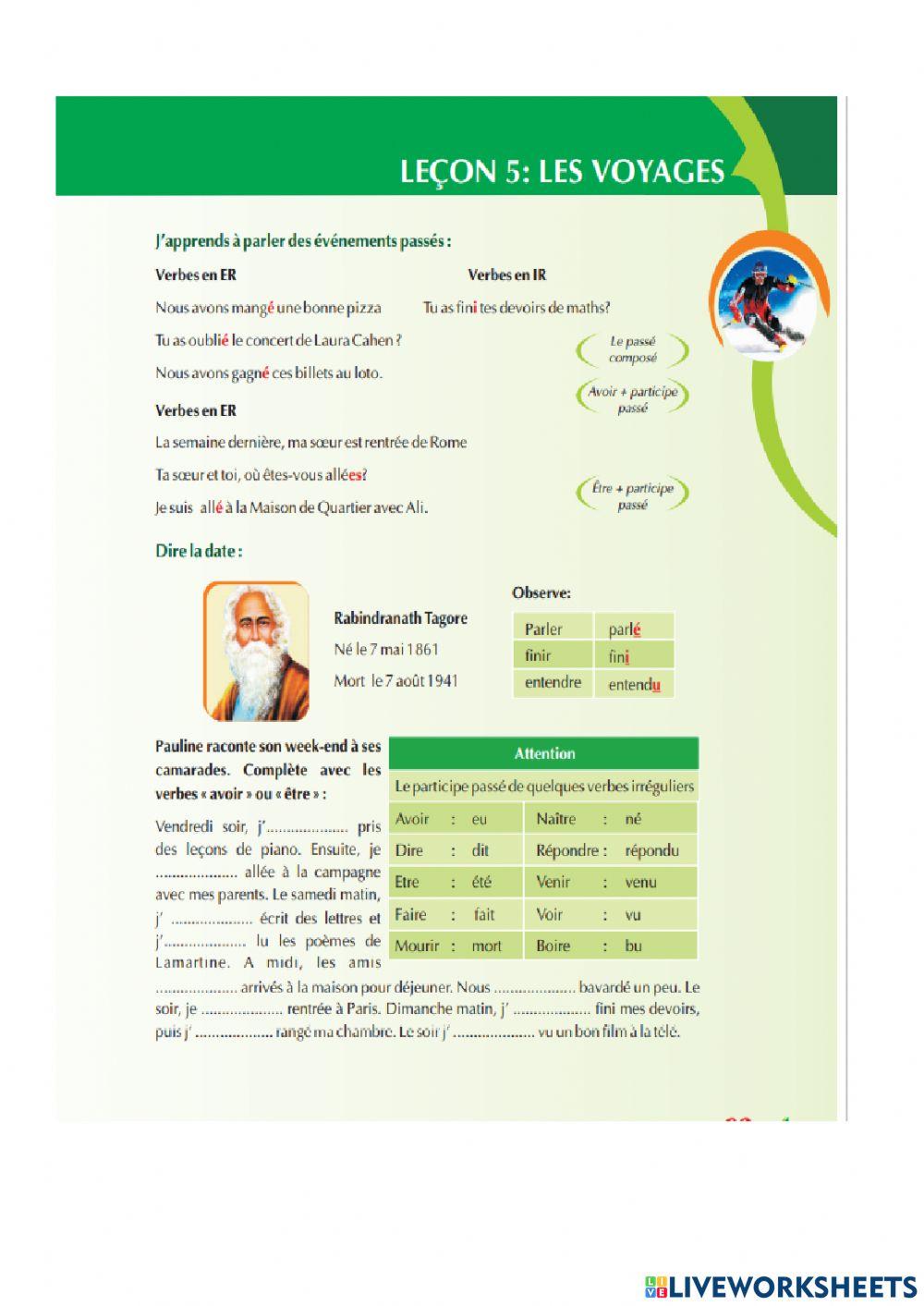 L-5 Les voyages Grade 9 NCERT online exercise for | Live Worksheets