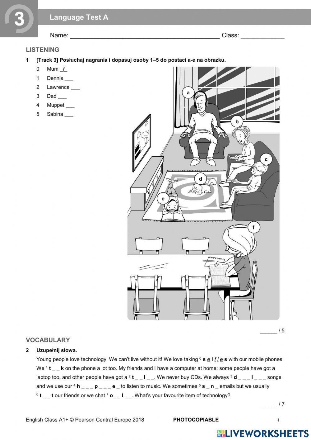 English class A… | Free Interactive Worksheets | 2593015