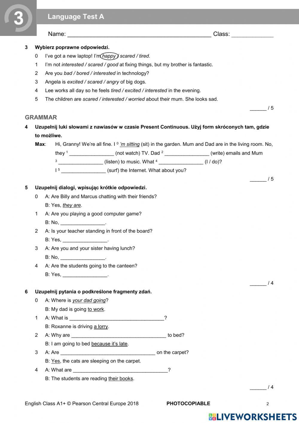 English class A… | Free Interactive Worksheets | 2593015