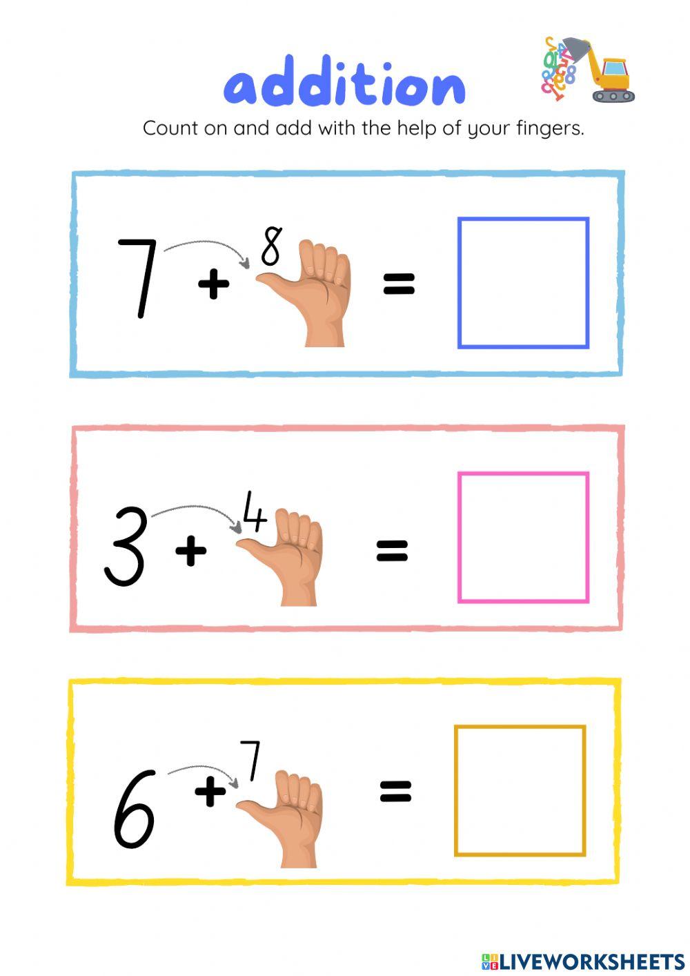 Addition 1 online worksheet | Live Worksheets