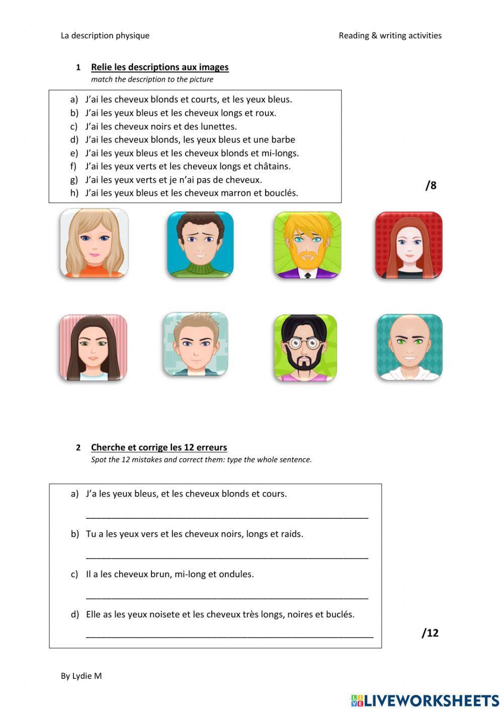 Description phy… | Free Interactive Worksheets | 1653559