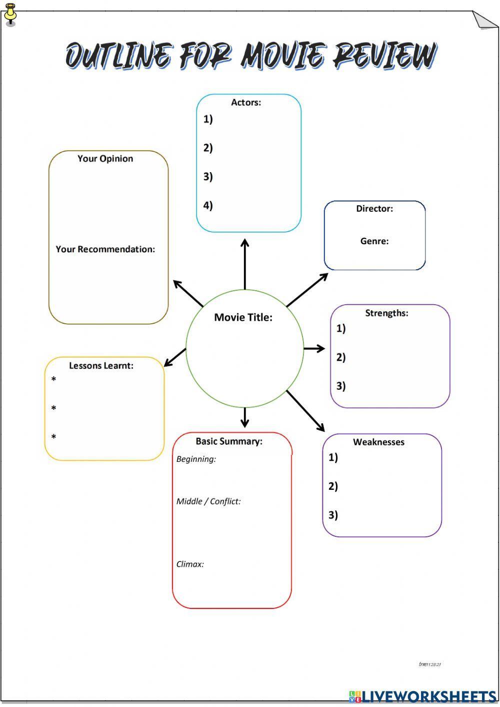 Movie Review Outline Worksheet Live Worksheets movie-review-outline-worksheet-live-worksheets