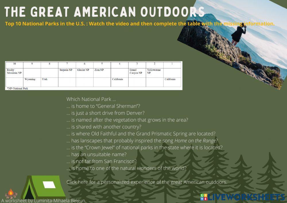 The Great Ameri… | Free Interactive Worksheets | 1654328