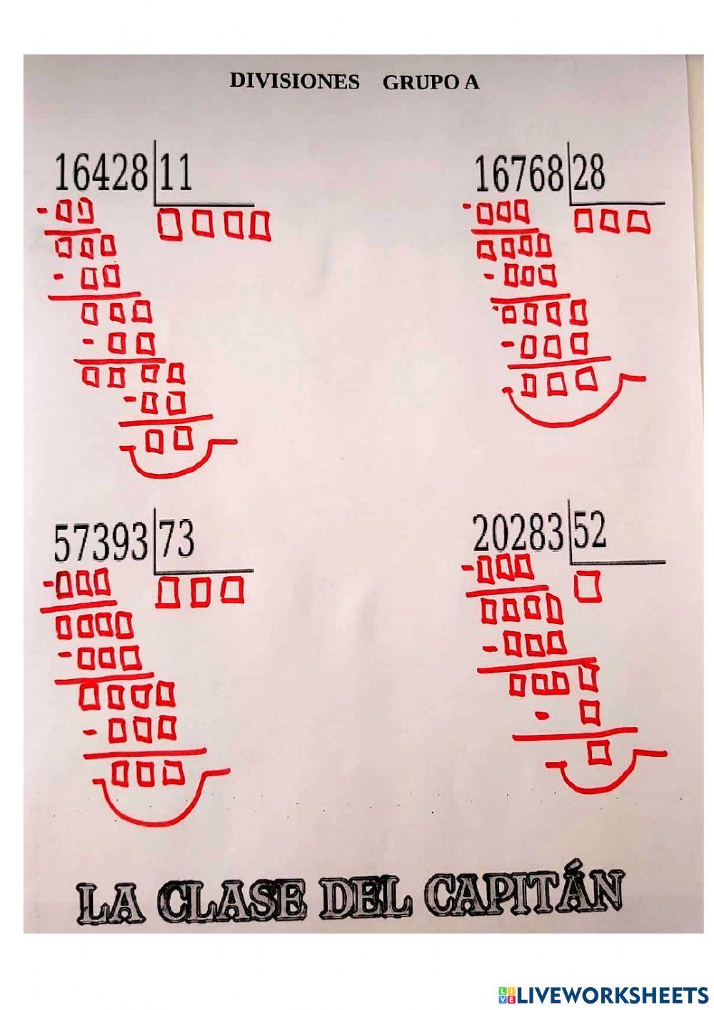 Divisiones online exercise for 4º | Live Worksheets