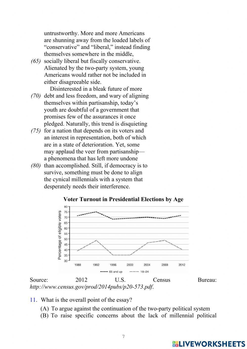 SAT-Placement Test 1-9 2593596 | k2ec | Live Worksheets