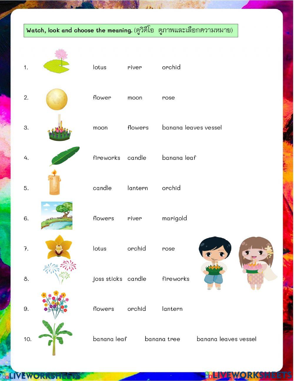 loy krathong 1 online exercise for | Live Worksheets