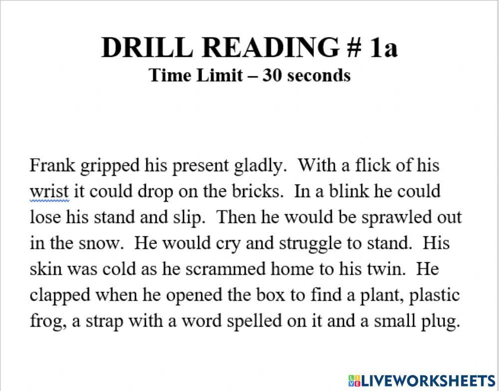Word Drill p,1a online exercise for | Live Worksheets