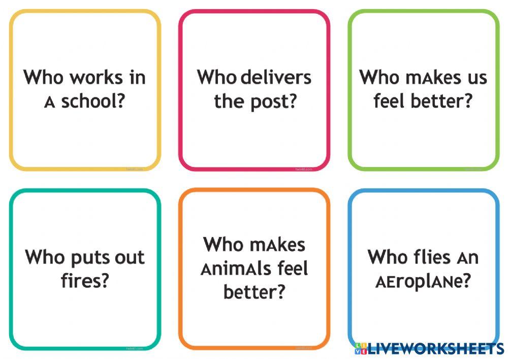 How people helps us 2 worksheet | Live Worksheets