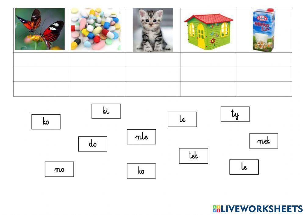 Sylaby online activity | Live Worksheets