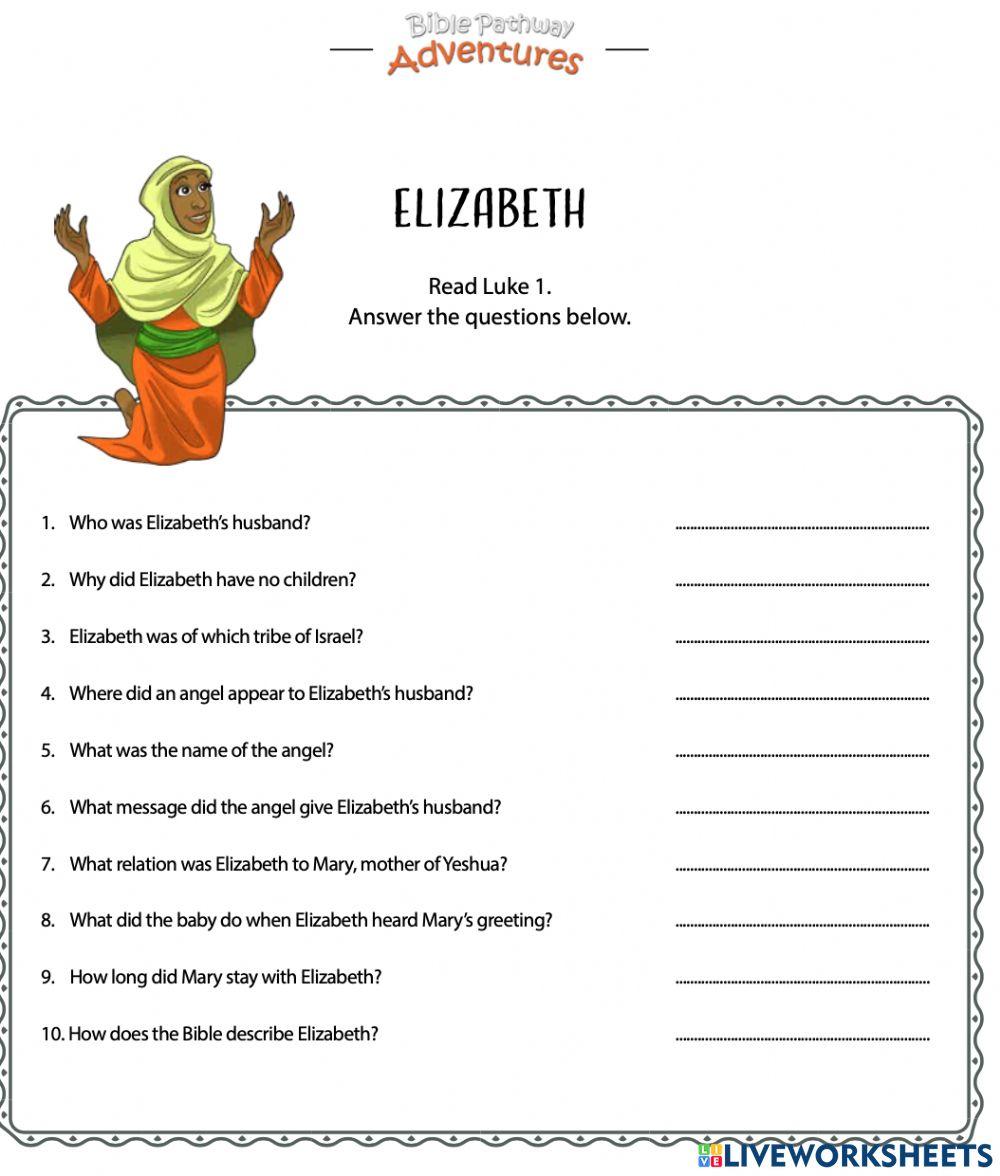Elizabeth online exercise for | Live Worksheets