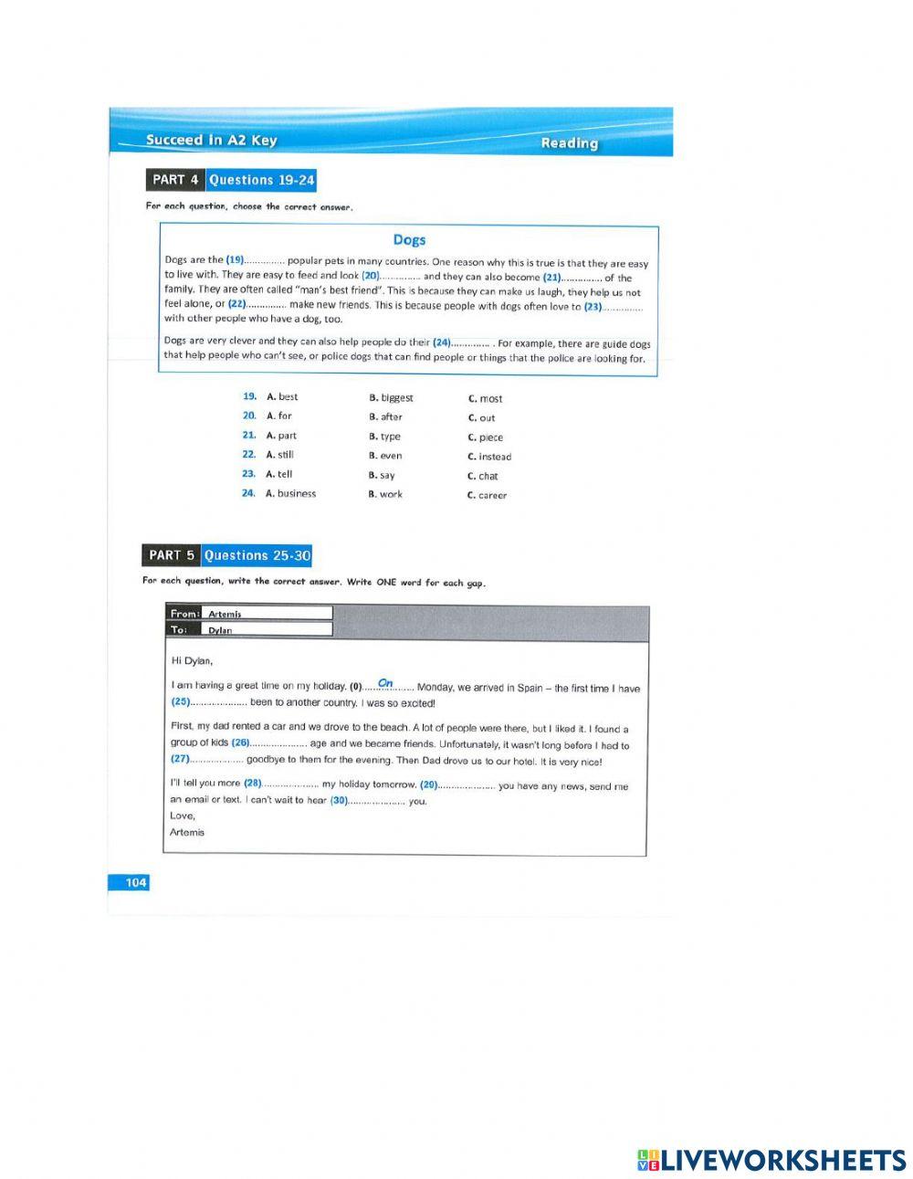 Test 8-Part 1 | Free Interactive Worksheets | 4264050