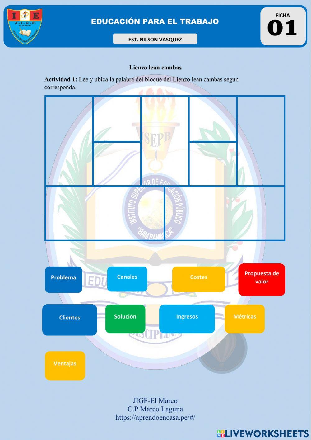 Lienzo de lean … | Free Interactive Worksheets | 1656426