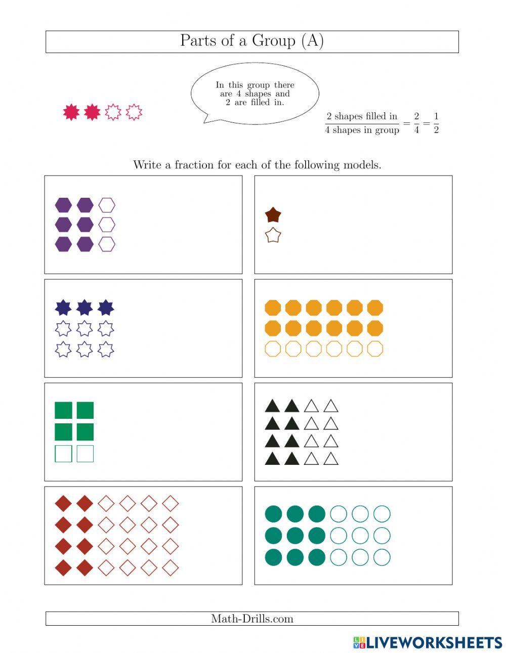 Math Chapter 10 Fractions online exercise for | Live Worksheets
