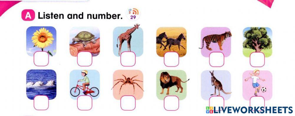 A:Listen and Number worksheet | Live Worksheets