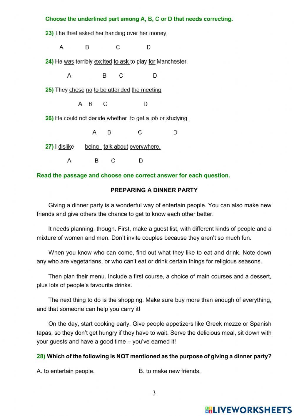Mid-term test garde 11 worksheet | Live Worksheets