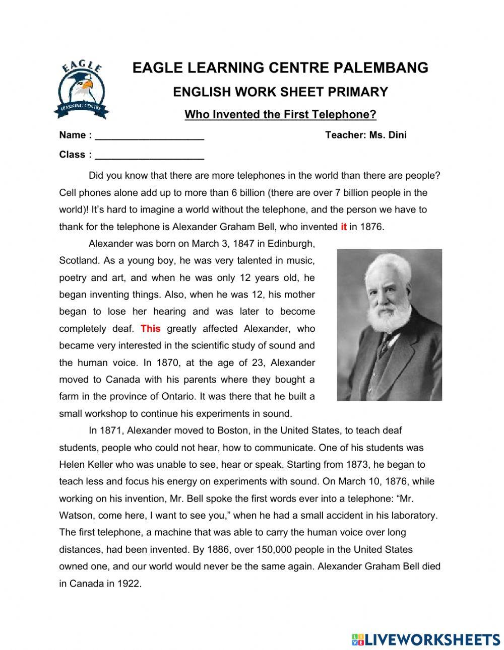 Who invented th… | Free Interactive Worksheets | 1656983