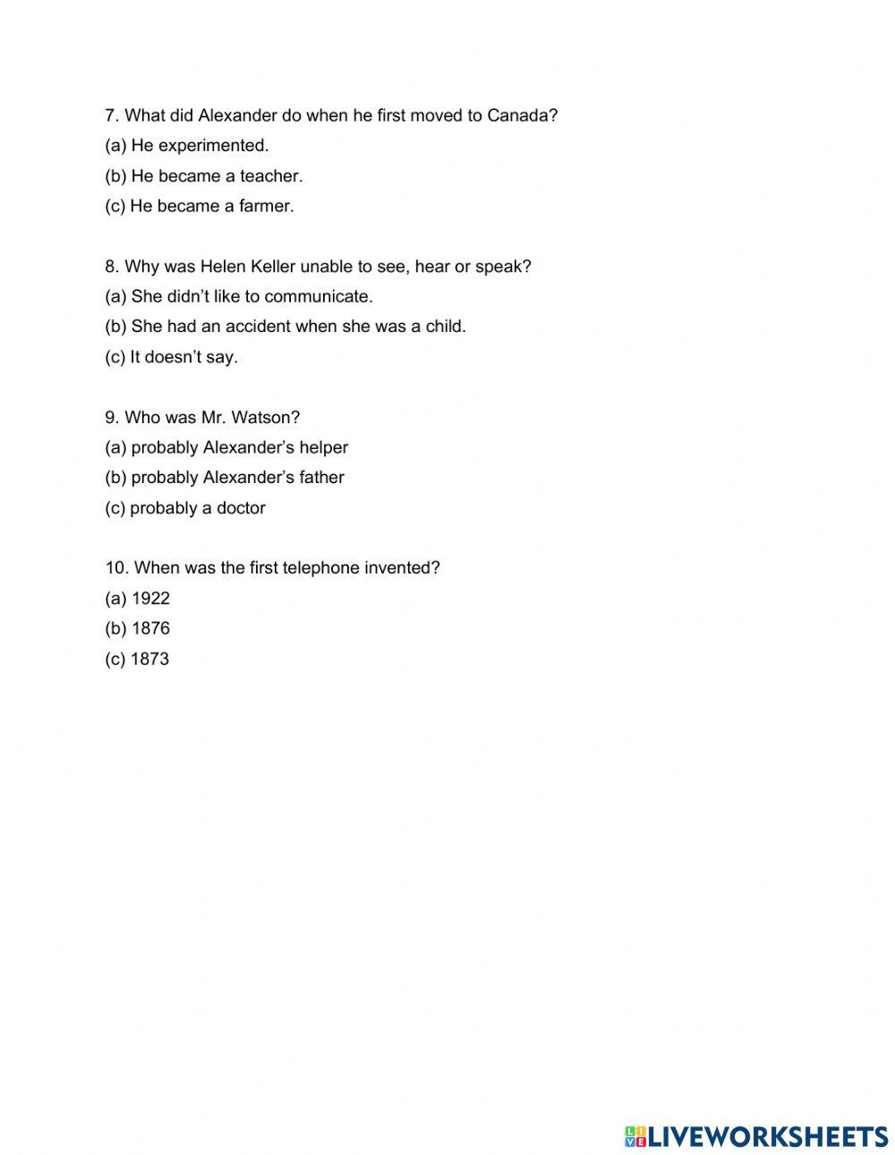 Who invented th… | Free Interactive Worksheets | 1656983