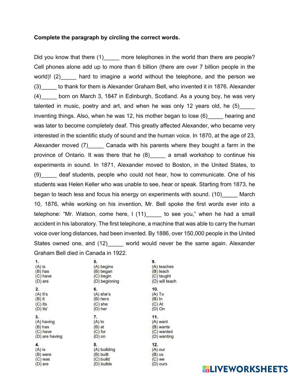 Who invented th… | Free Interactive Worksheets | 1656983