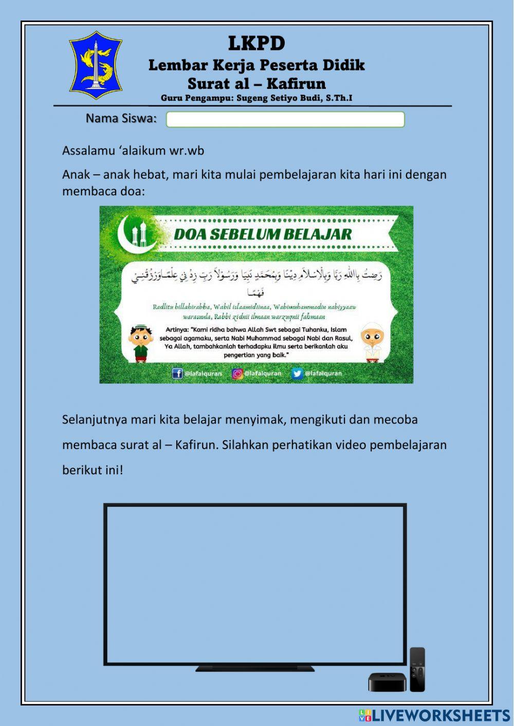 Contoh e-LKPD Worksheet worksheet | Live Worksheets