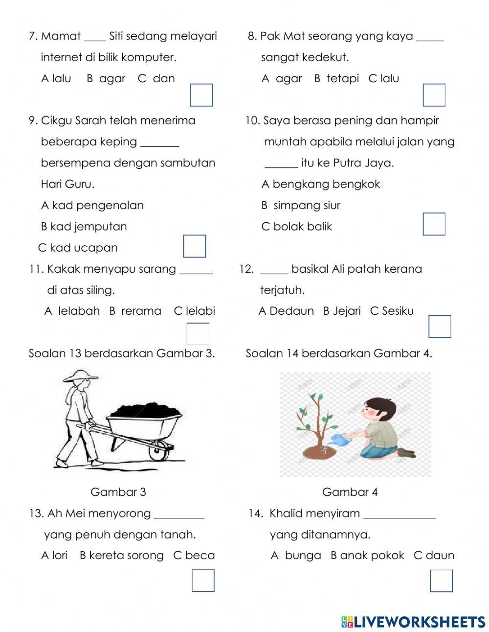 Bahasa melayu online exercise for TAHUN 3 | Live Worksheets