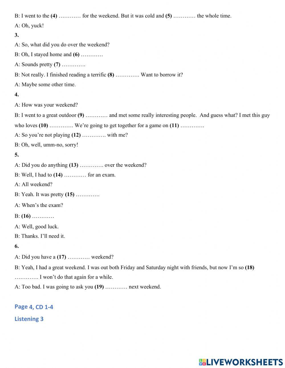 Ket 4 listening… | Free Interactive Worksheets | 1657640