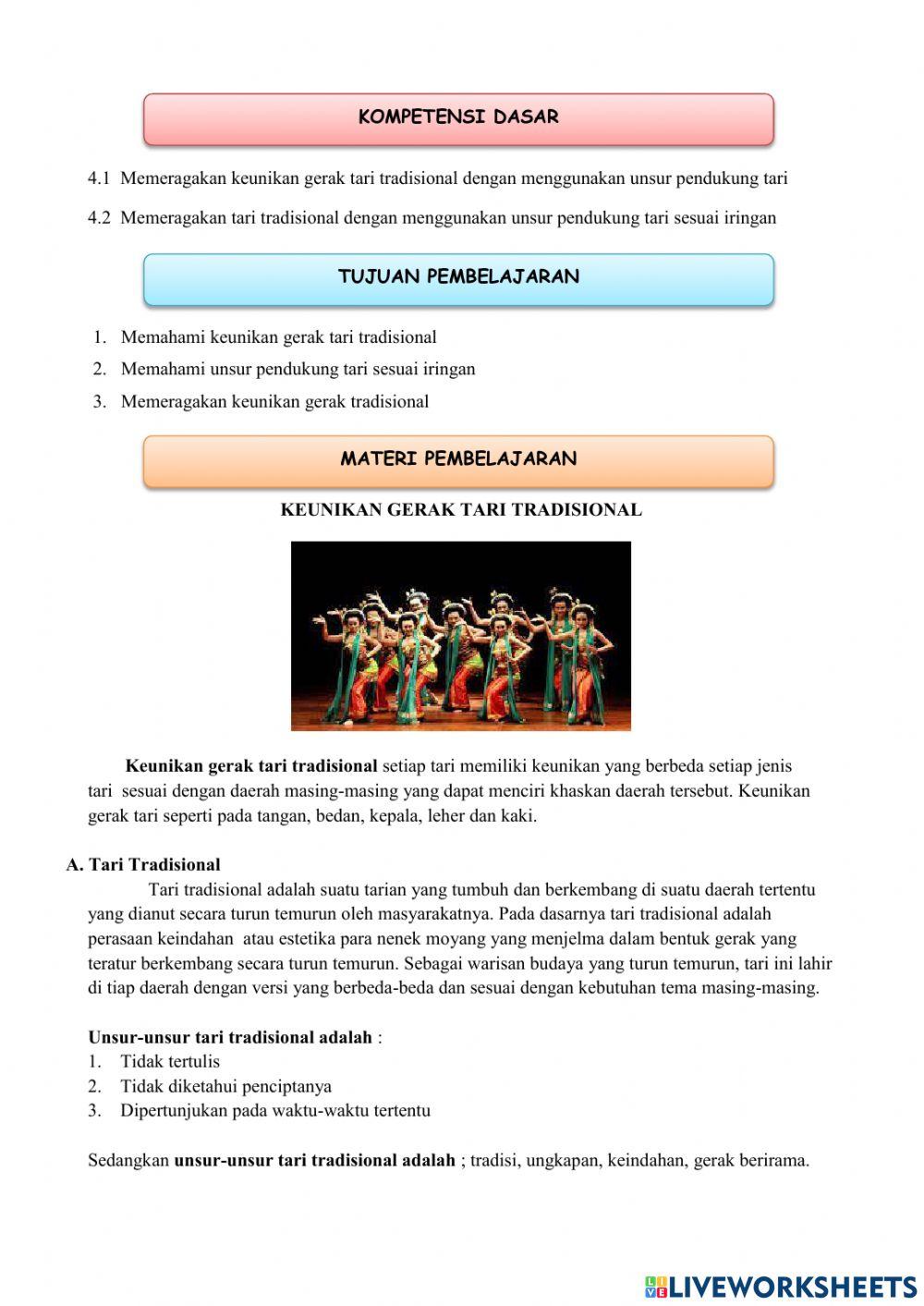 Seni Budaya exercise for 8 | Live Worksheets