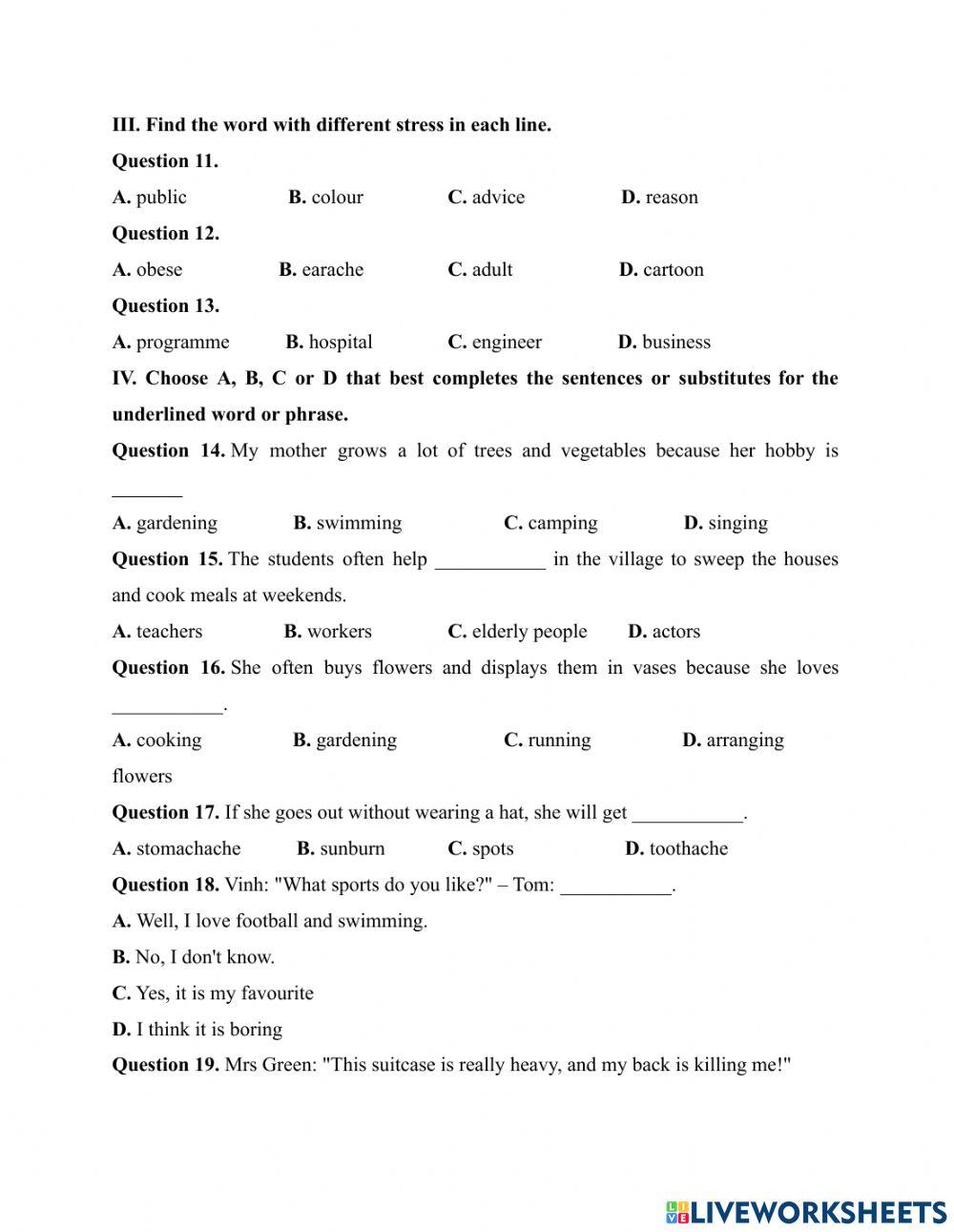 E7 midterm 1-2 worksheet | Live Worksheets