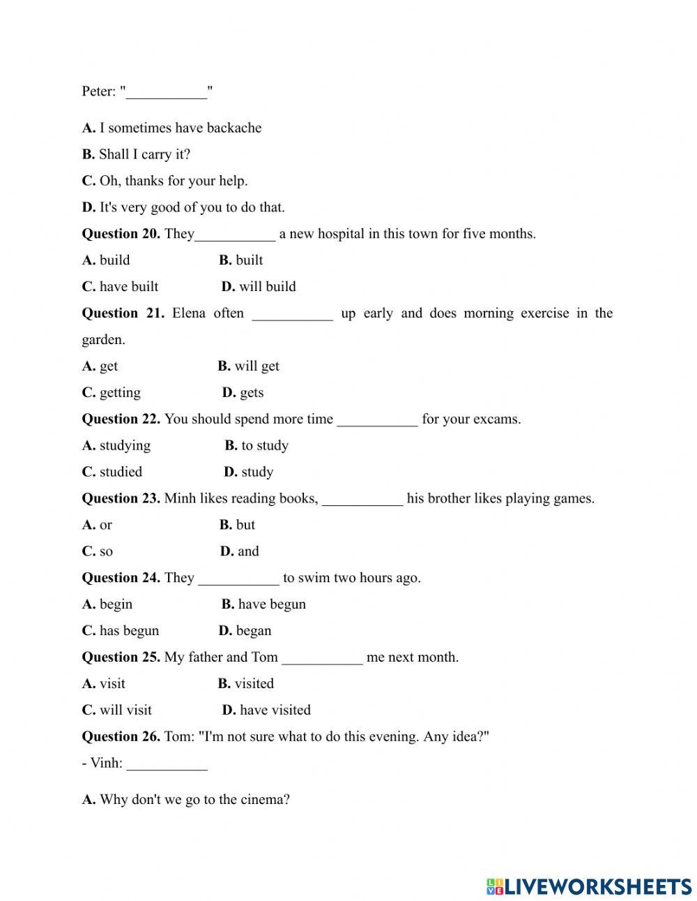 E7 midterm 1-2 worksheet | Live Worksheets