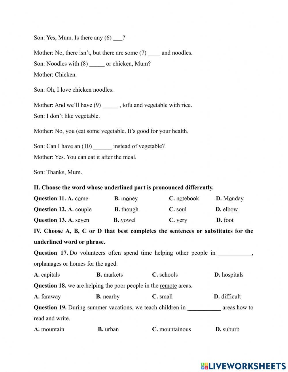 E7 midterm 1-2 worksheet | Live Worksheets