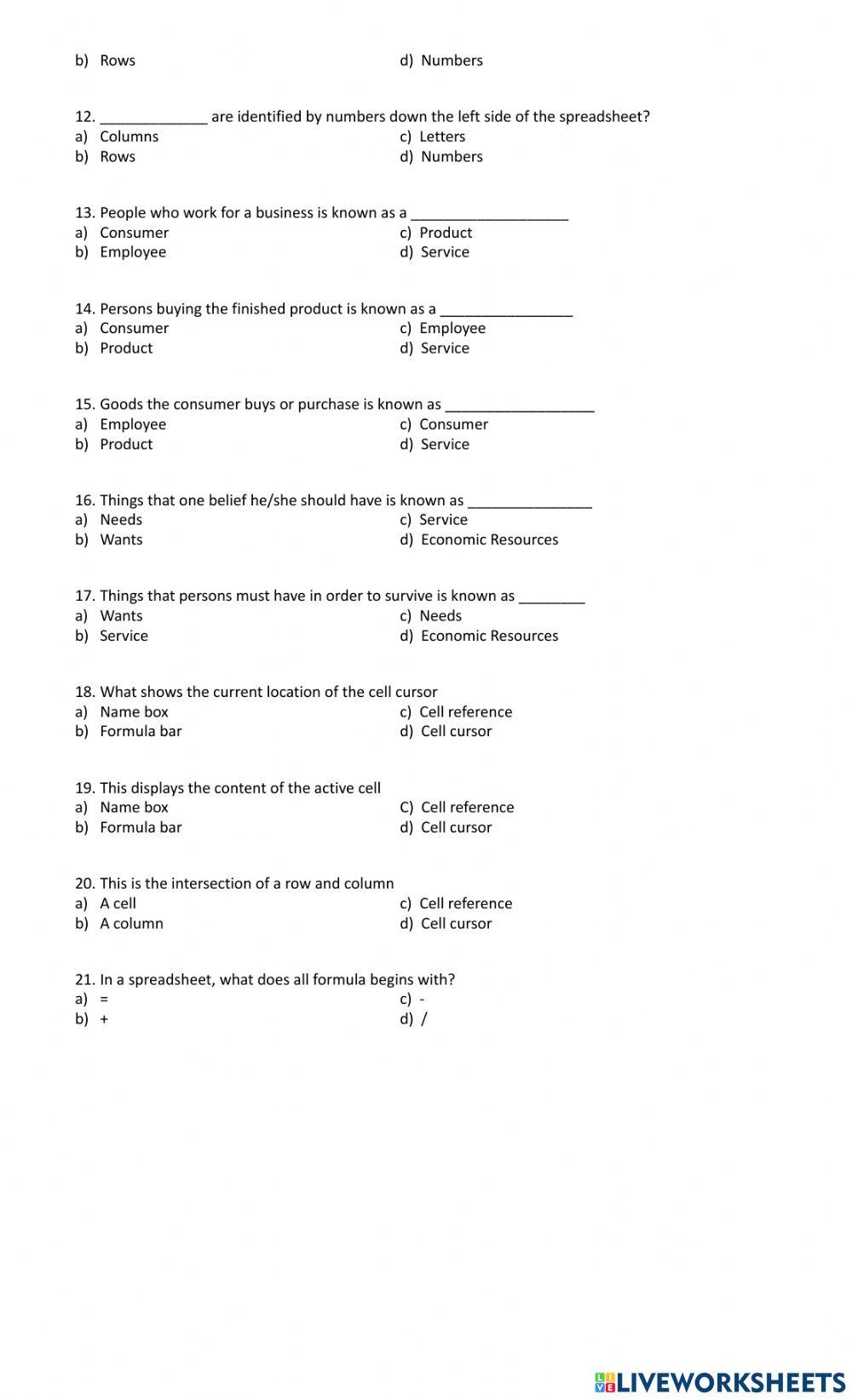 Grade 9 Entrepreneur quiz 5245306 | Sophia Lundy | Live