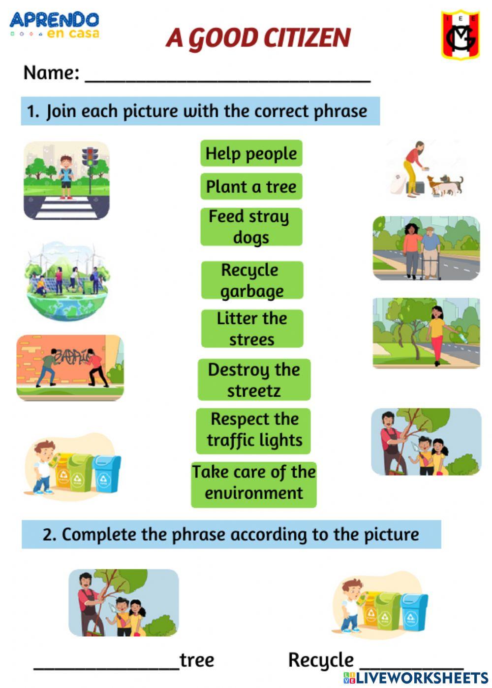A good citizen | Free Interactive Worksheets | 6779757