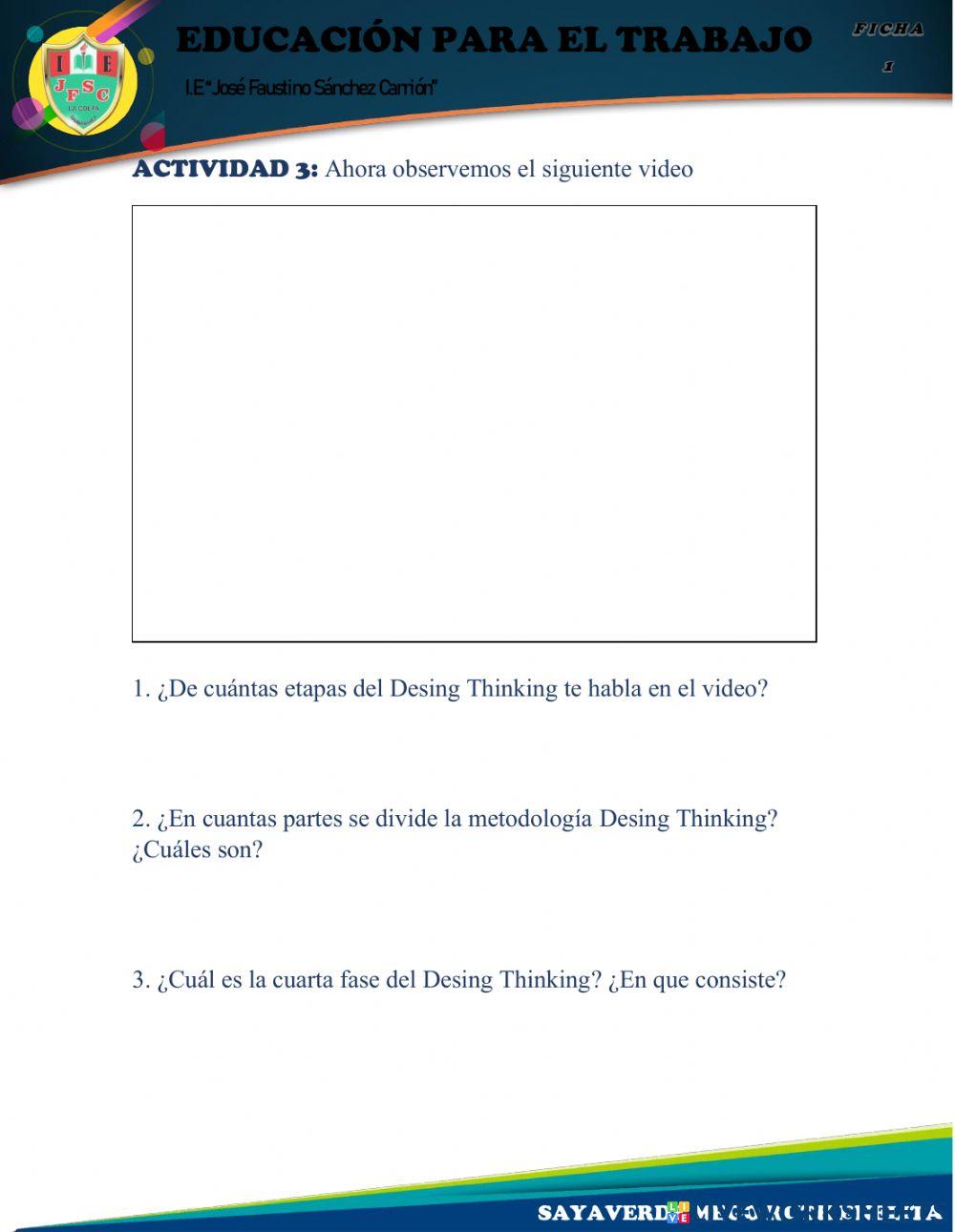 Desing Thinking online exercise | Live Worksheets
