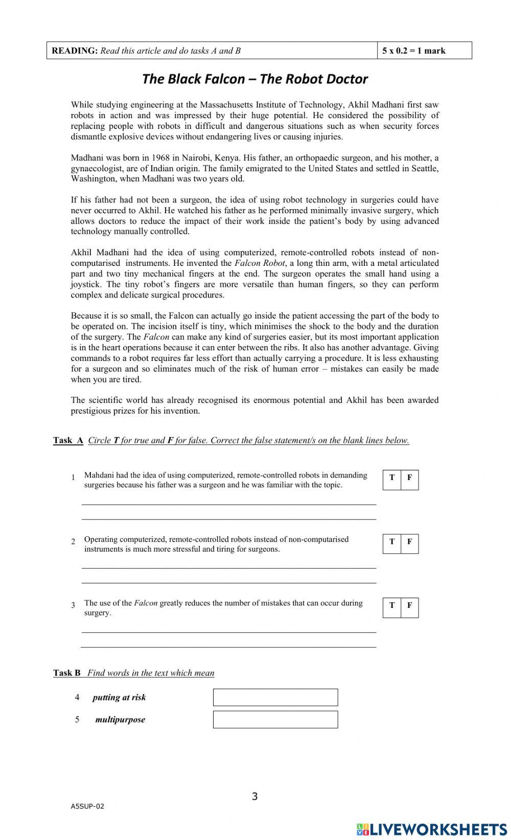 Mock 5 1659165 | Gonzalo Ariel Bogado | Live Worksheets