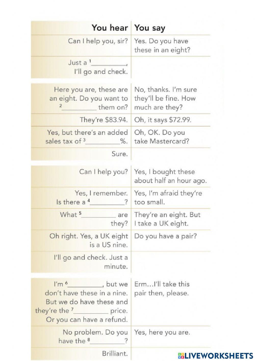 Taking somethin… | Free Interactive Worksheets | 1659192