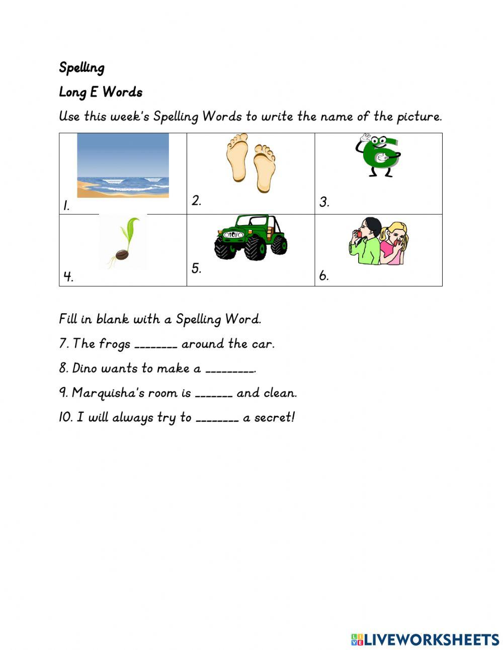 Long E online exercise for | Live Worksheets