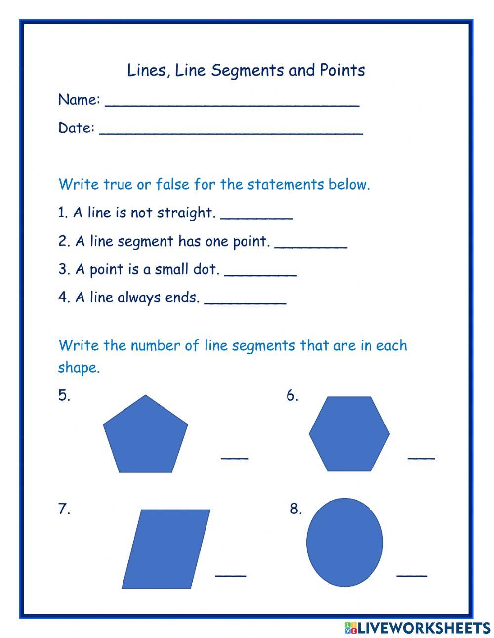 Lines, Line Seg… | Free Interactive Worksheets | 1659269