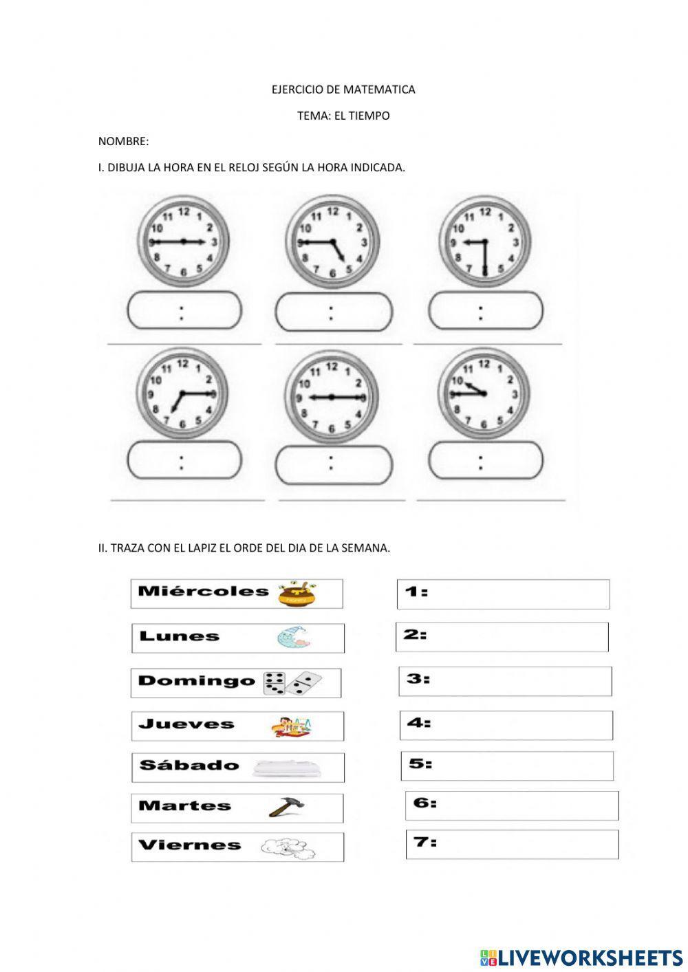 1659523 | Reloj | cblpyalise | LiveWorksheets