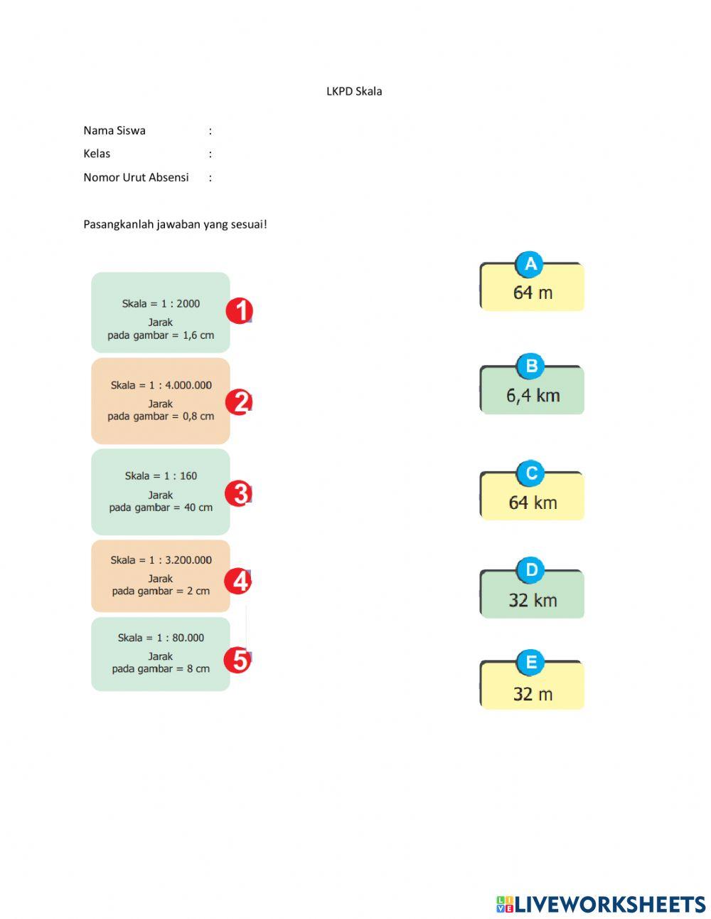 Skala | Free Interactive Worksheets | 1659724