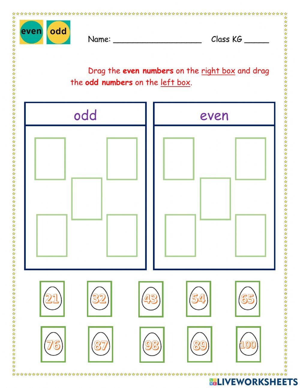 odd - even part 2 online exercise for | Live Worksheets