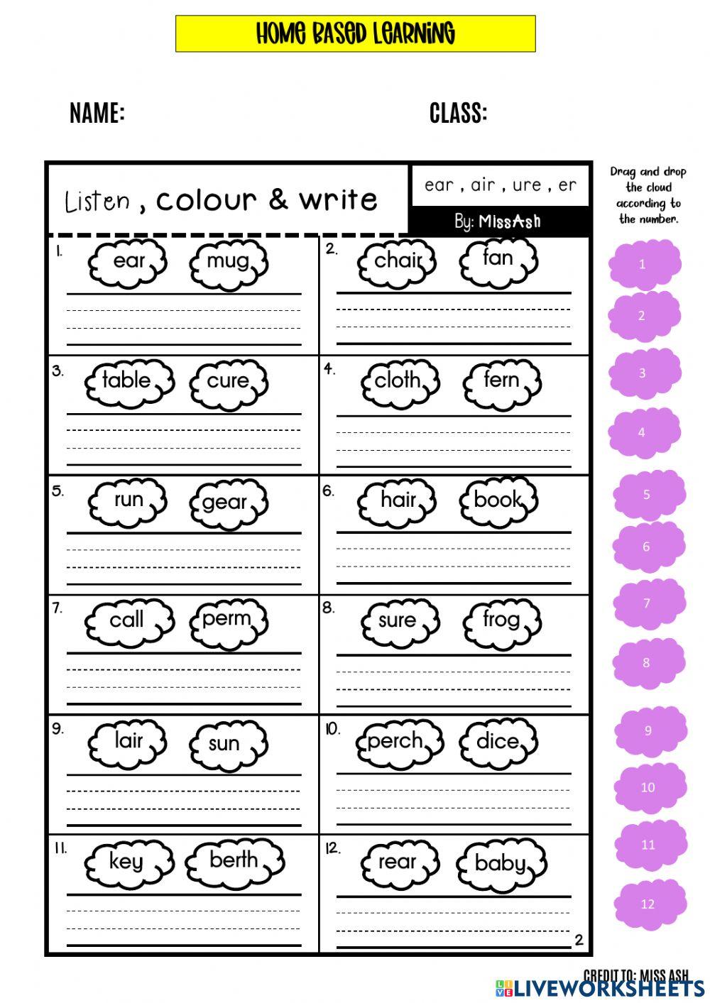 Phonic year 2 activity | Live Worksheets