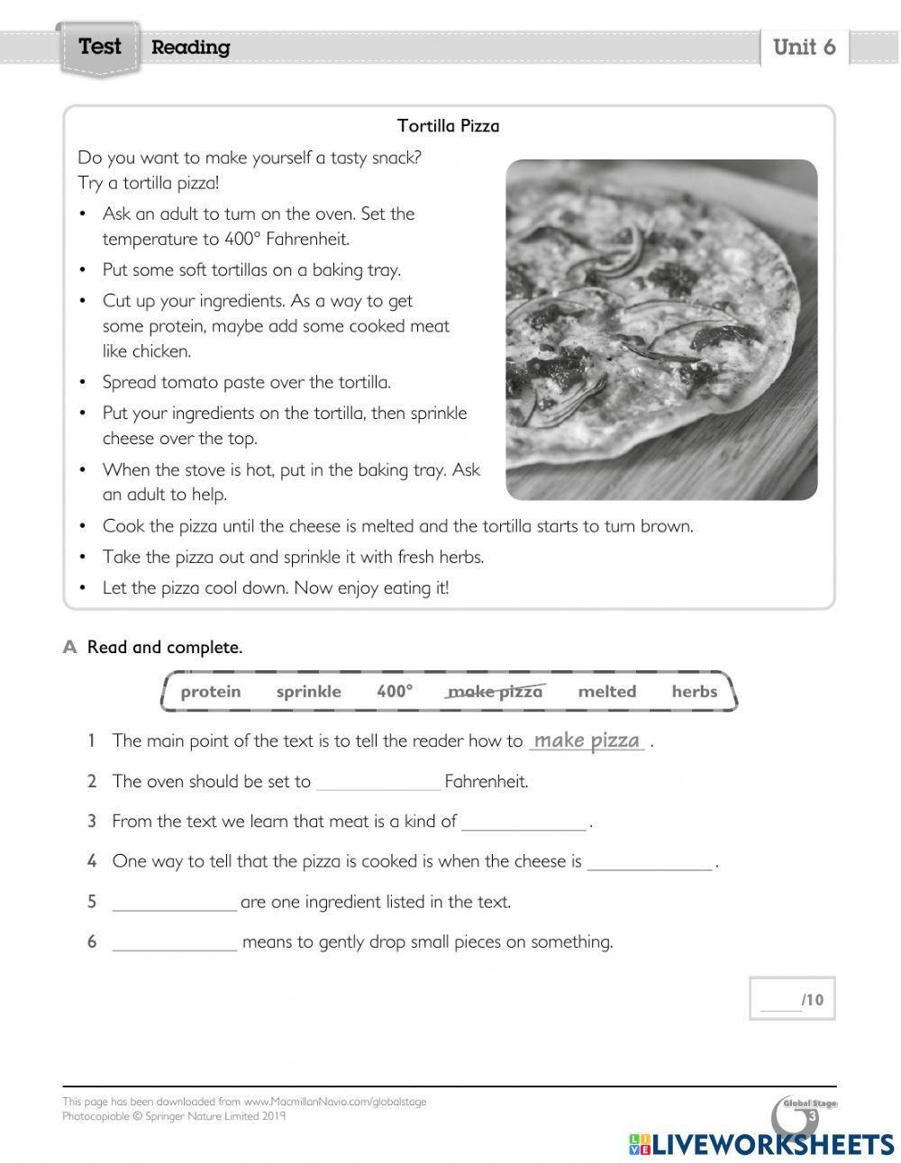 Unit 6 test (Gl… | Free Interactive Worksheets | 3486823