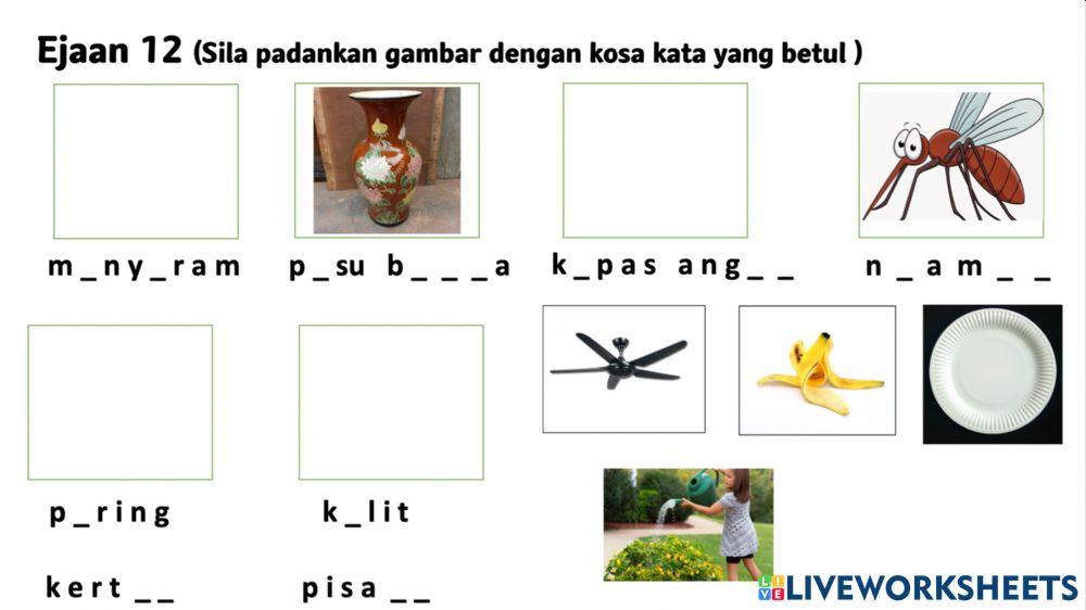Ejaan 12 worksheet | Live Worksheets