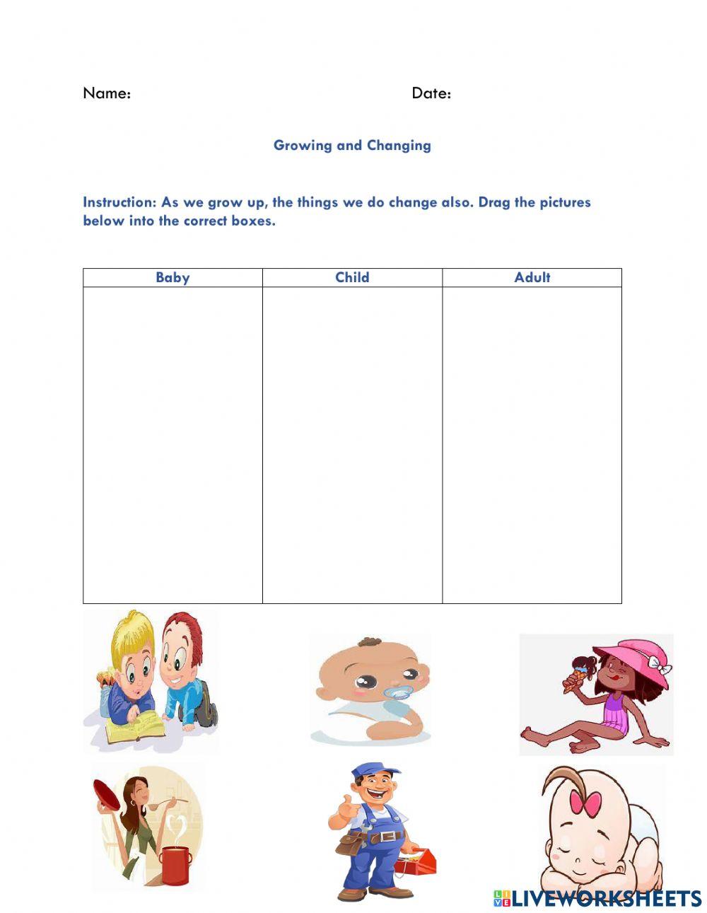 Growing and Changing online exercise for | Live Worksheets